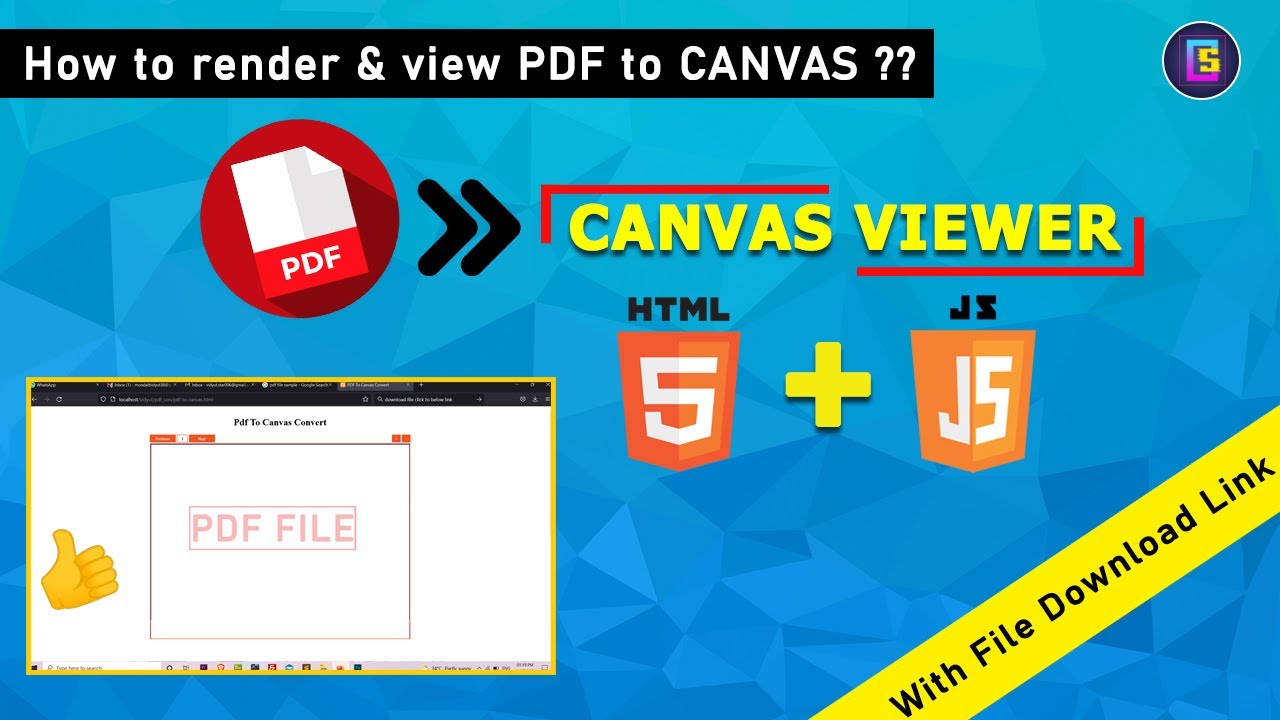 How To Render View Pdf To Canvas In A Web Page Using Html And