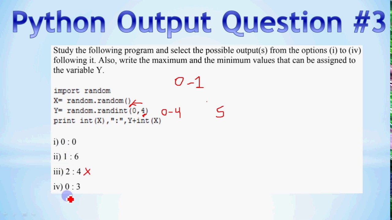 Python Output Question 3 Class Xii Cbse Board Competitive Exam
