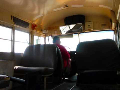 Driving The 1986 Gmc Blue Bird Bus Without Transmission Cover On Youtube