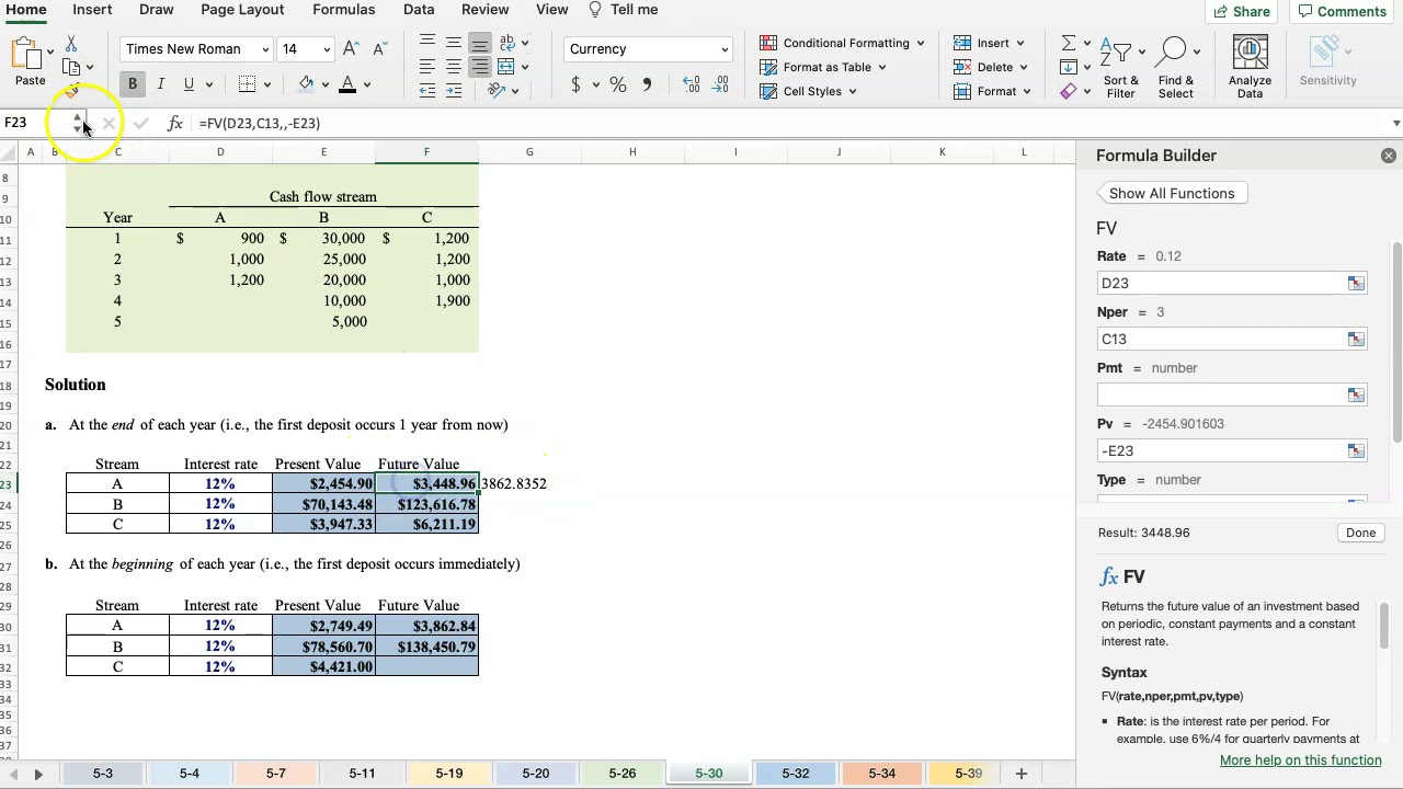 Chapter 5 Excel Problems Youtube