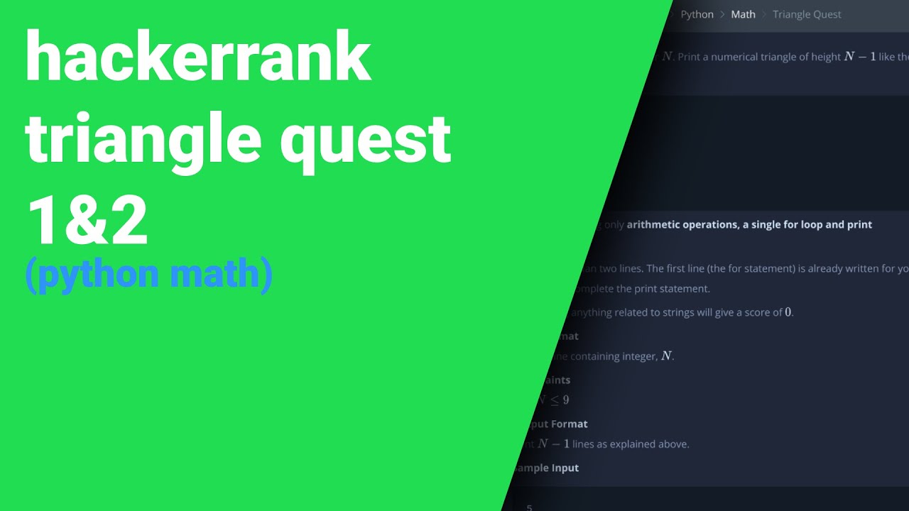 Hackerrank Python Triangle Quest 1 2 Youtube