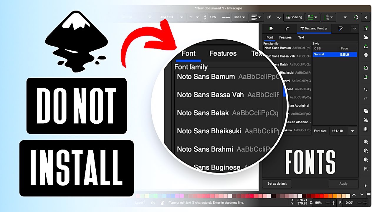 Use Fonts In Inkscape Without Installing Them Youtube