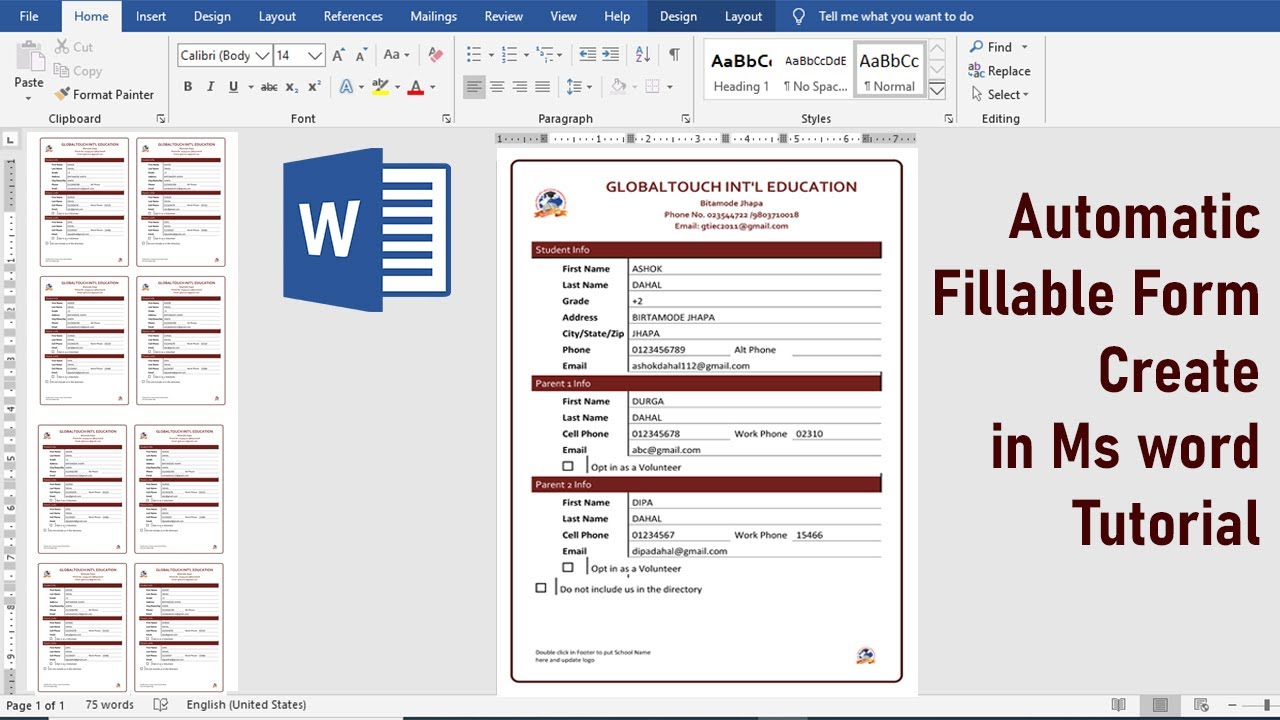 Design A Form In Ms Word W Fillable Checkboxes Printable Forms Free