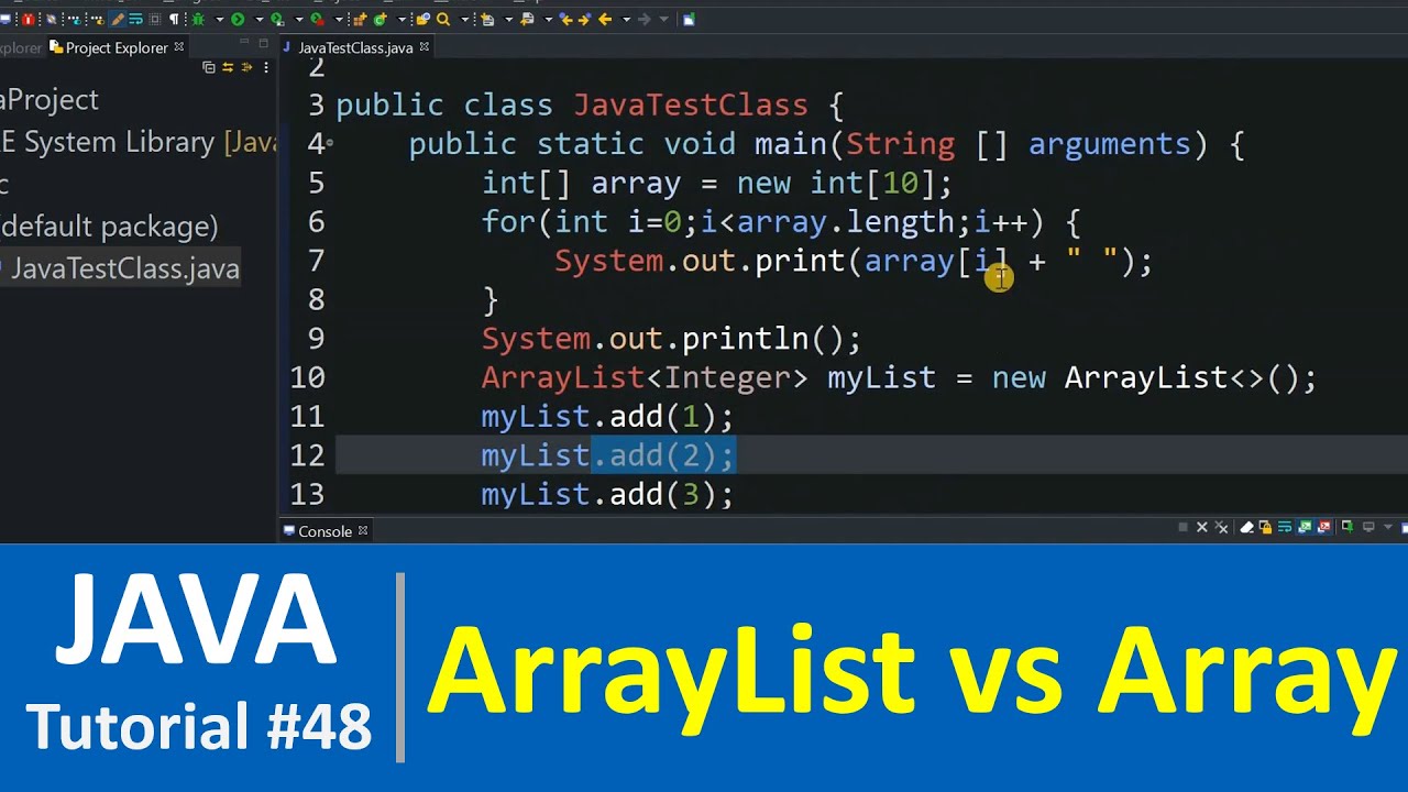 Java Tutorial 48 Java Arraylist Vs Array With Examples Youtube
