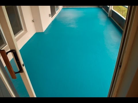 Diy Turquoise Concrete Patio Floor Youtube
