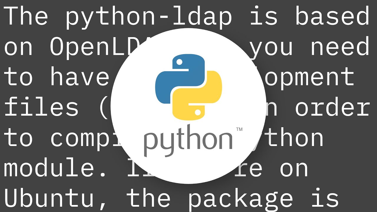 I Can T Install Python Ldap Youtube