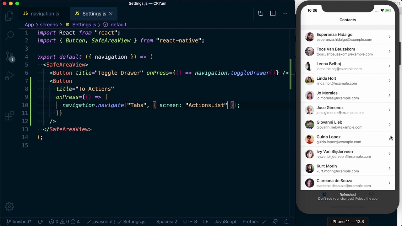 Navigating Between Different Navigators Master React Navigation V5