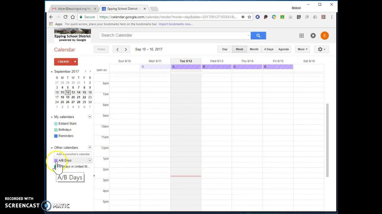 Google Calendar Settings