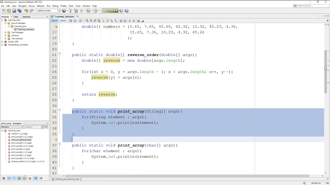 Learning Java Methods Returning Arrays Youtube