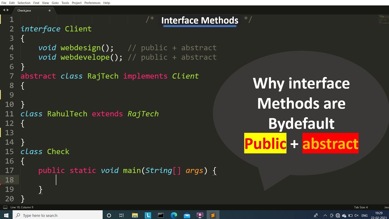 Interface Methods In Java Learn Coding Youtube