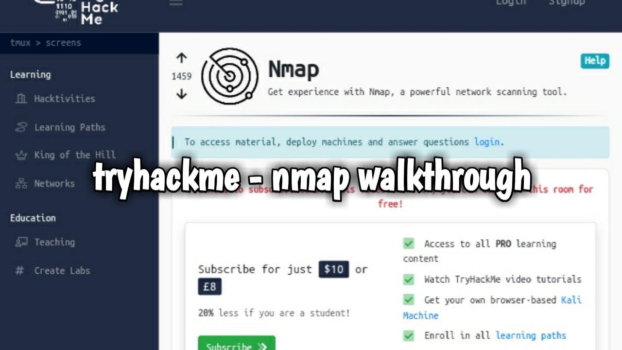 Tryhackme Nmap Walkthrough Youtube