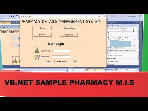 Vb Net Sample Pharmacy Management System Demonstration Visual Basic