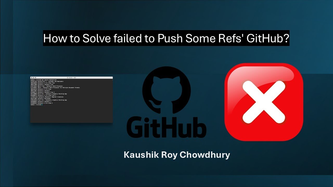 How To Solve Failed To Push Some Refs Github Error Easily Youtube