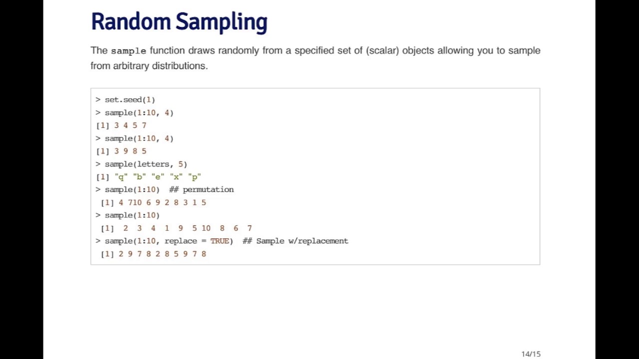 R Simulation Random Sample Youtube