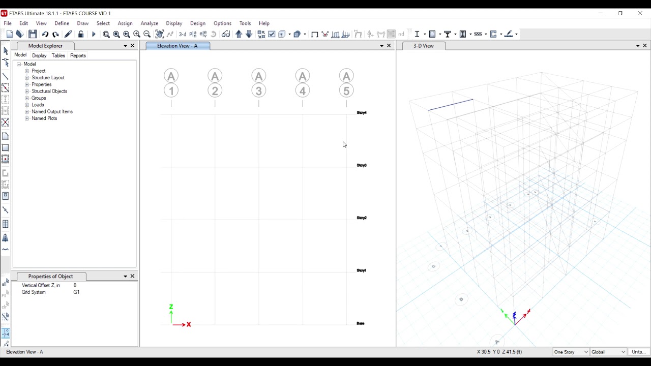 Csi Etabs 02 Draw General Grid Reference Points Reference Planes