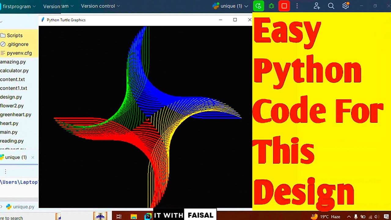 Easy Code For This Amazing Python Turtle Graphics Design Fun Art