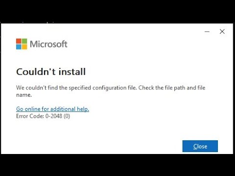 Fix Error Code 0 2048 0 Couldn T Install Office Tool Problem Youtube