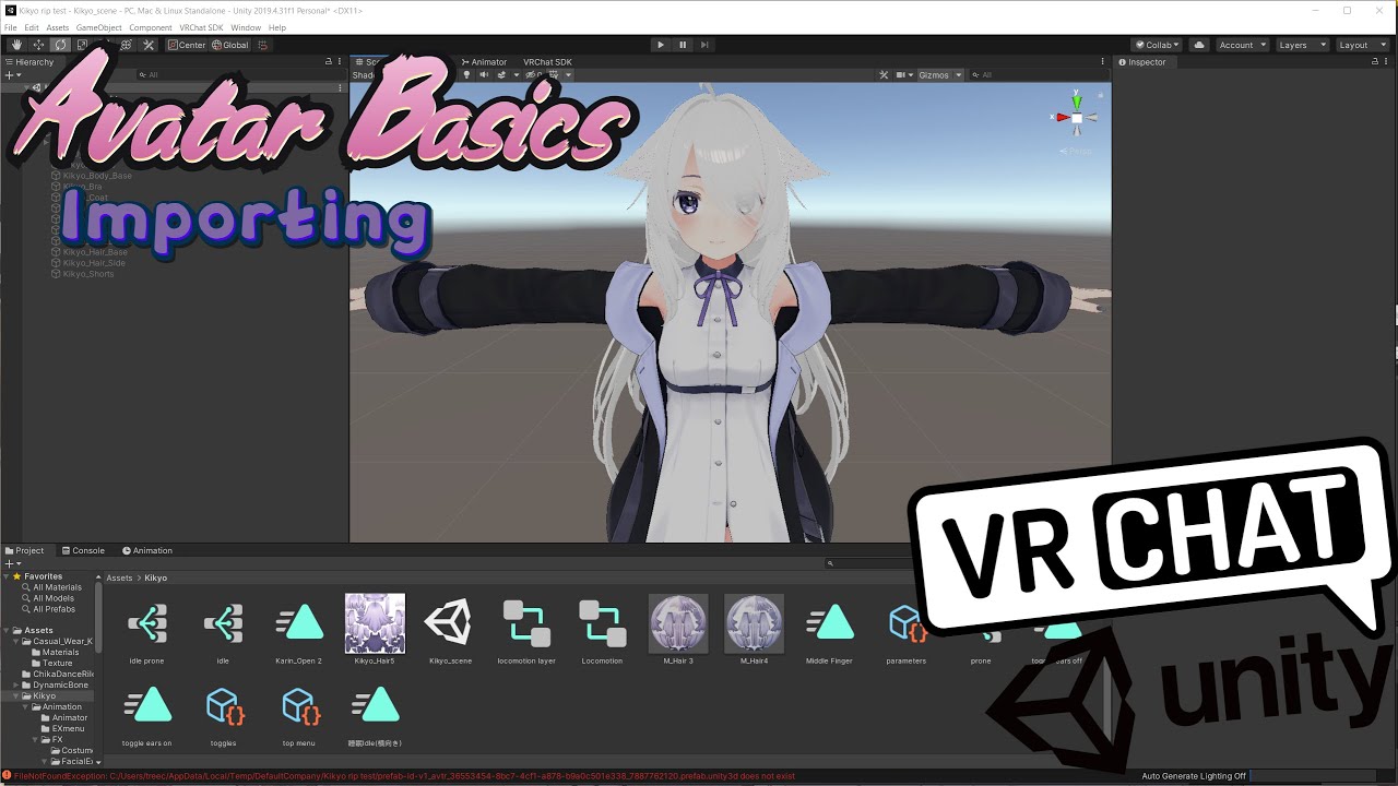 Avatar Basics Importing A Model To Unity Youtube