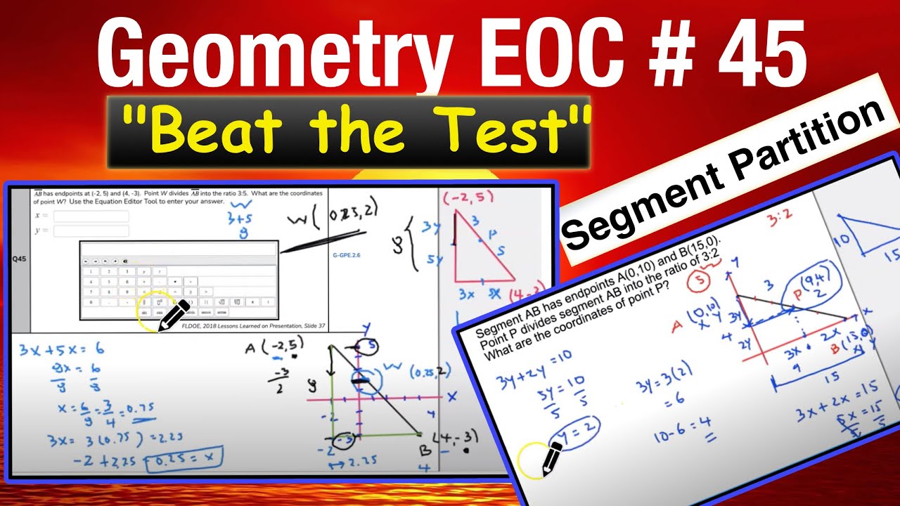 Question 45 Beat The Test Geometry Eoc Practice Exam Partition Of