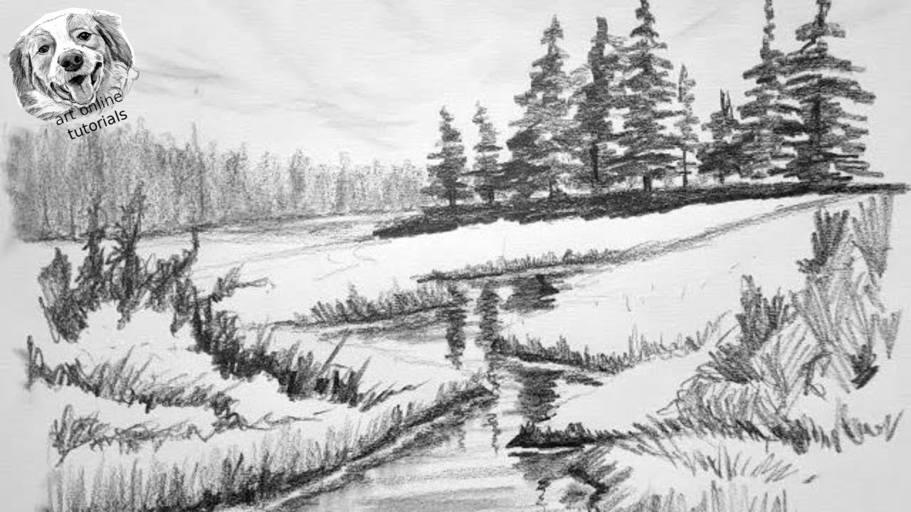 Landscape Pencil Drawing Tutorial At Daisy Draper Blog
