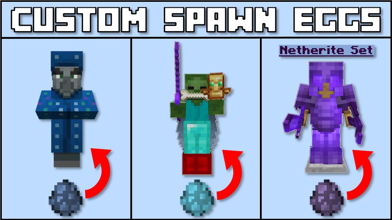 Minecraft How To Get Custom Spawn Eggs Youtube