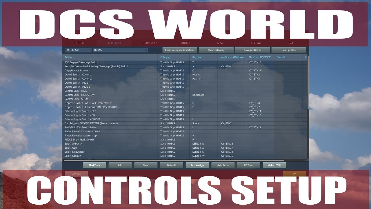 Dcs World Controls Setup Youtube