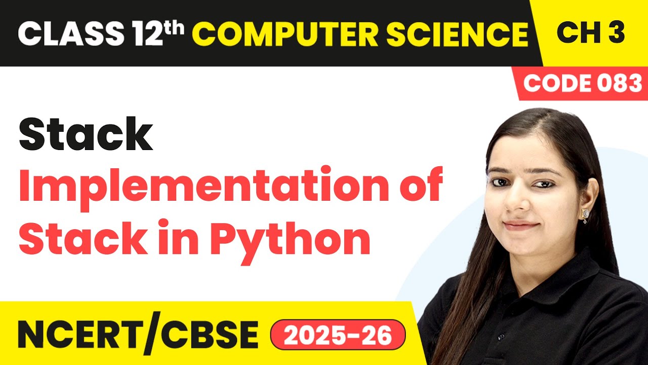Implementation Of Stack In Python Stack Ch 3 Class 12th Computer