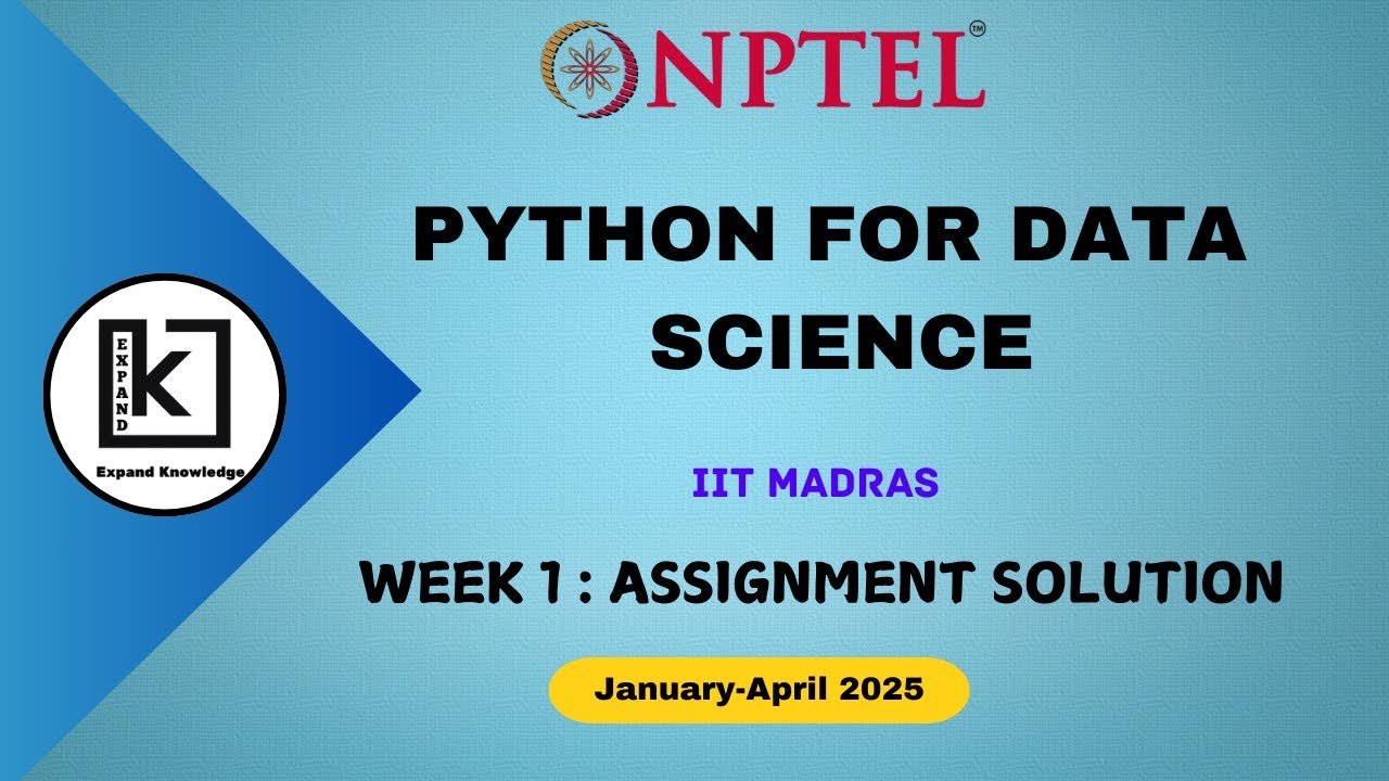Nptel Python For Data Science Week 1 Assignment Solution January