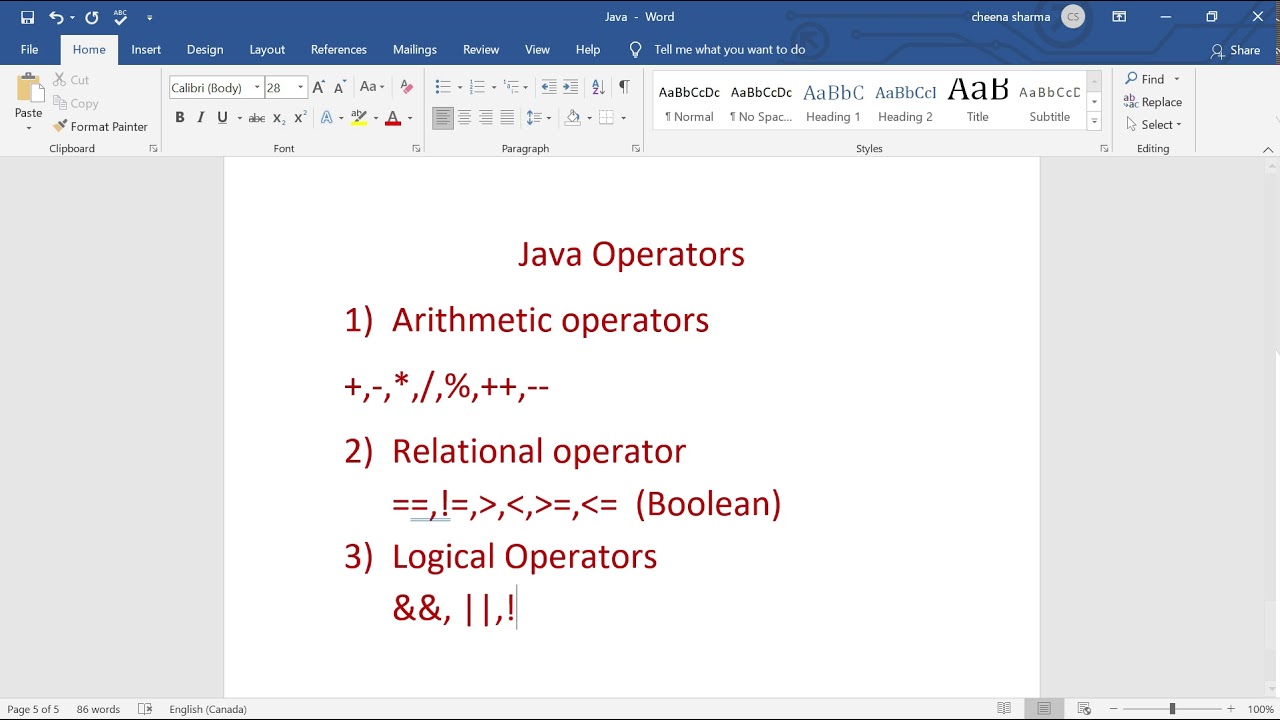Java Programming Tutorial Part 5 Java Operators Youtube