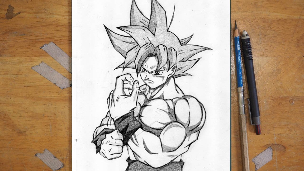 How To Draw Goku Ui Goku Ultra Instinct Drawing Step By Step Dragon