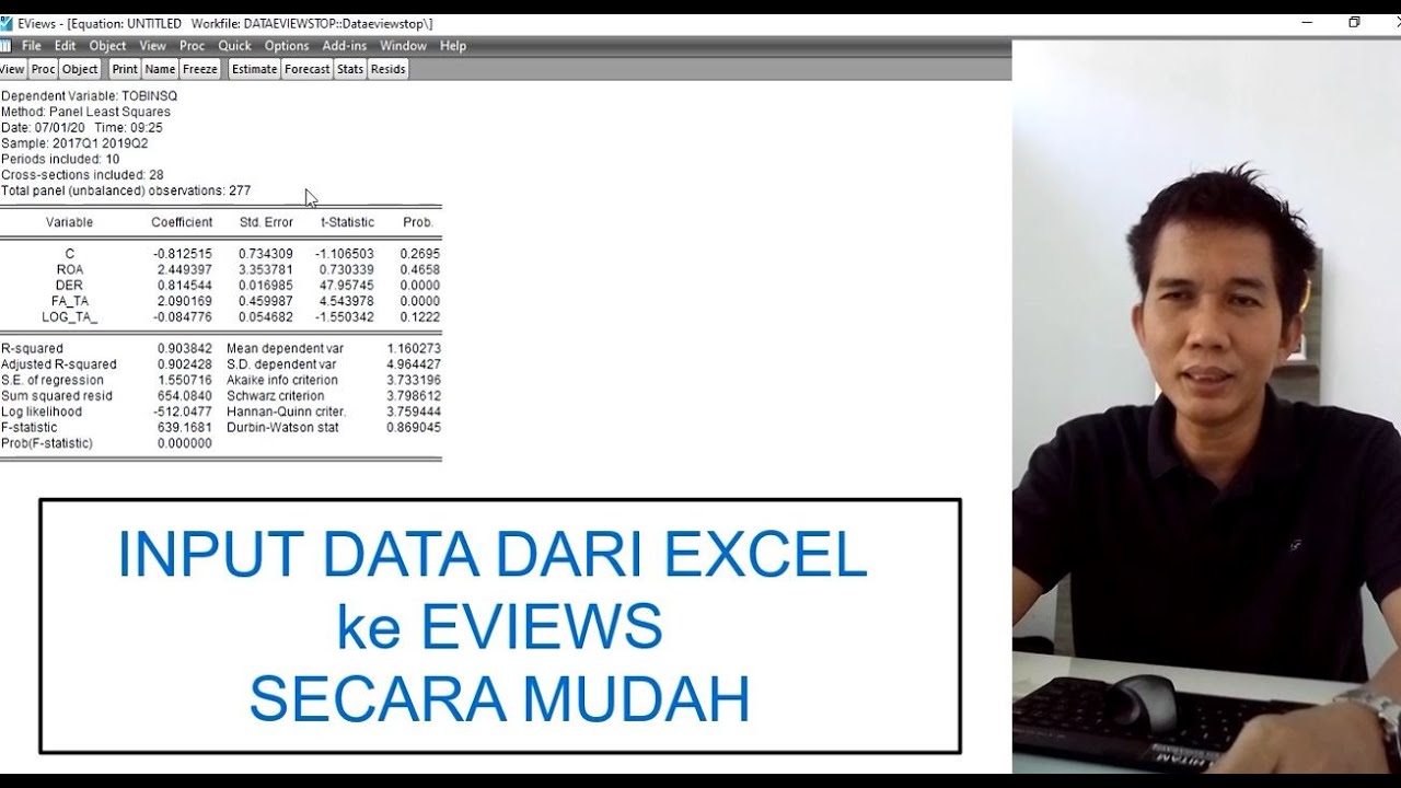 Input Data Eviews Dari Excel Youtube