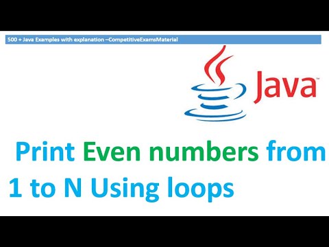 Write A Java Program To Print N Even Numbers Youtube