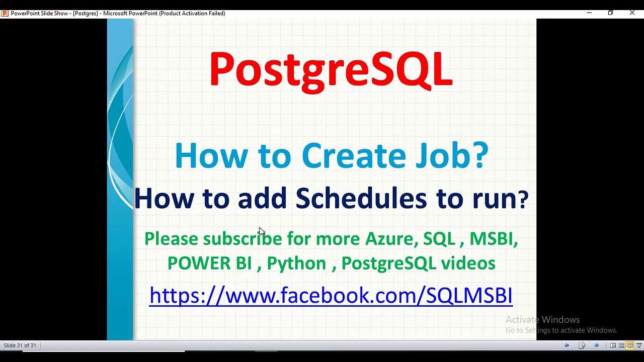 Postgresql Tutorials How To Create Job In Postgresql Postgresql