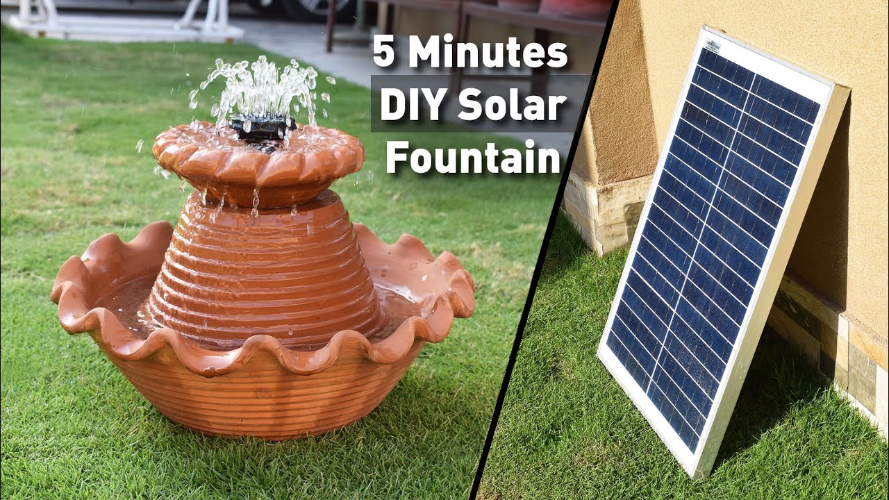 5 Minutes Easy Diy Solar Fountain From Terracotta Youtube