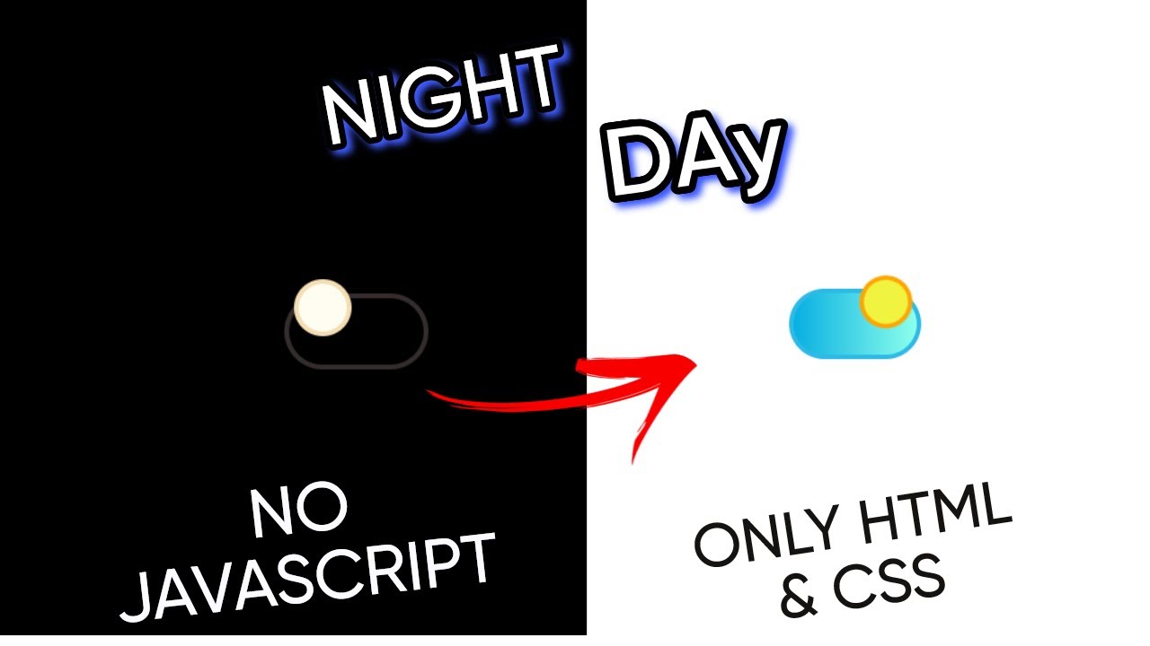 Day Night Toggle Button Effect Only Html Css Codemodeon Youtube
