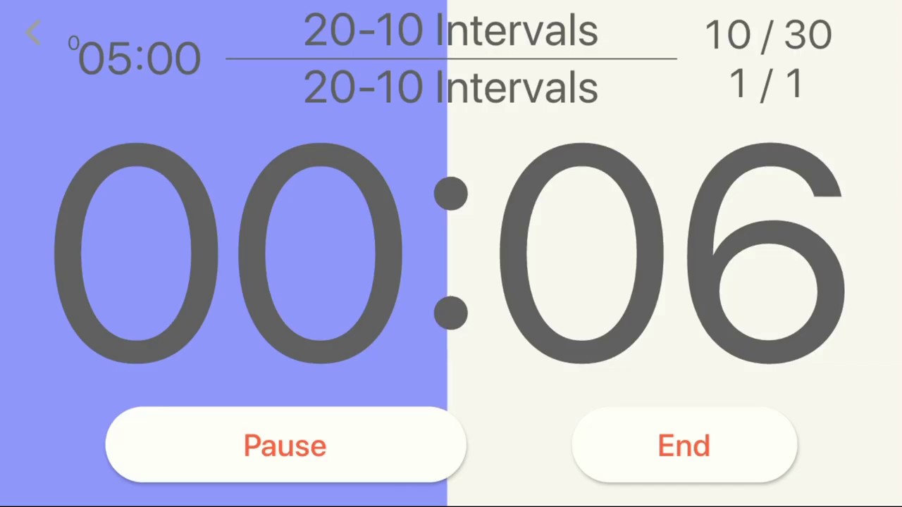 30 X 20 Seconds 10 Seconds Intervals By Interval Timer Custom