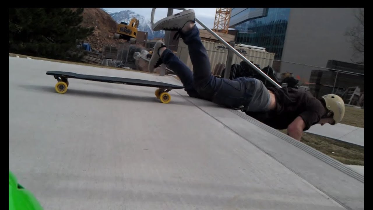Longboard Fail Longboarder Crashes Down Stairs Youtube