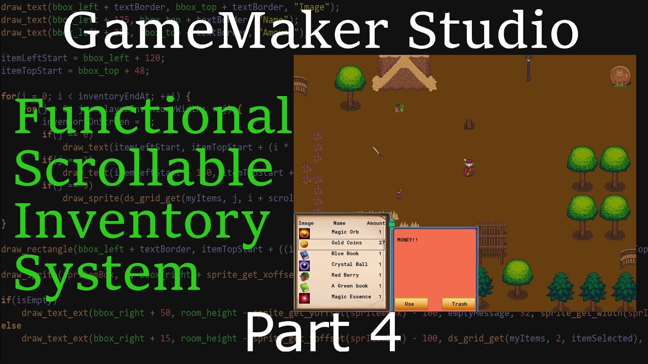 Gamemaker Studio 2 Inventory System Tutorial Part 4 Youtube