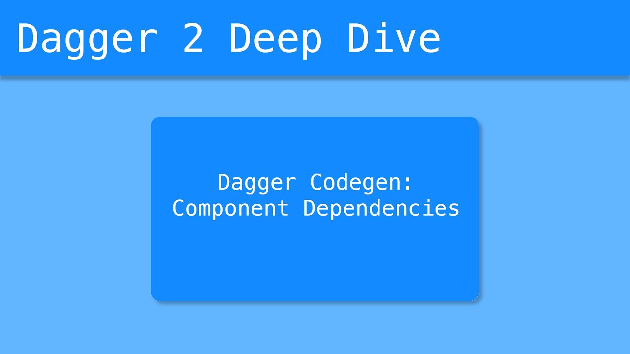 Dagger 2 Deep Dive 21 55 Dagger Codegen Component Dependencies