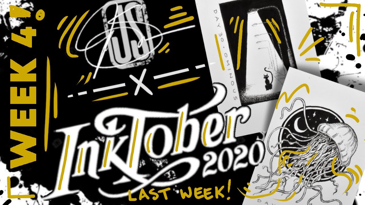 Inktober 2020 Week 4 Time Lapse Drawings Youtube