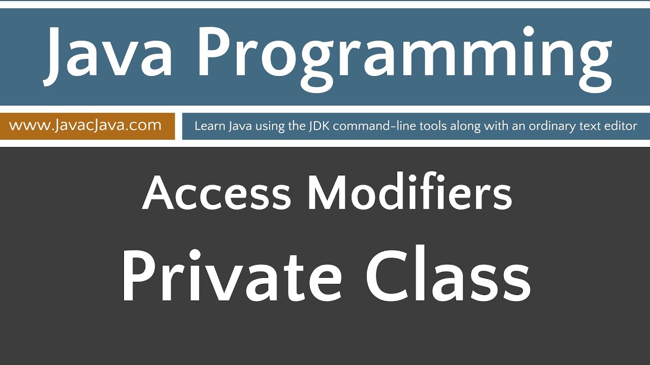 Learn Java Programming Private Access Applied To A Class Youtube