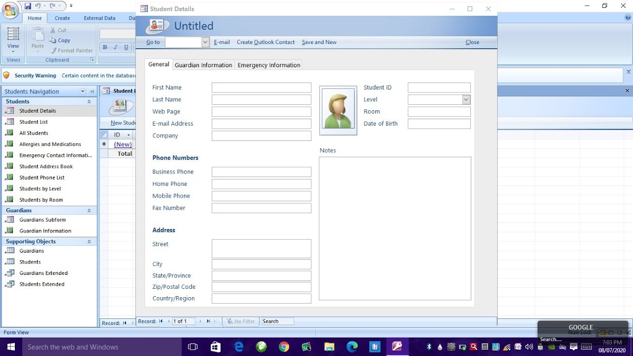 Ms Access Form Youtube