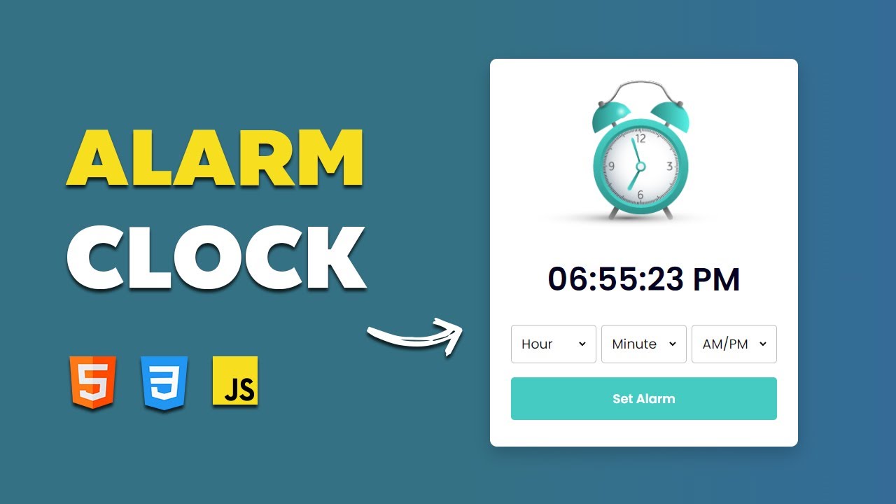 Create A Functional Alarm Clock Using Html Css Javascript Youtube