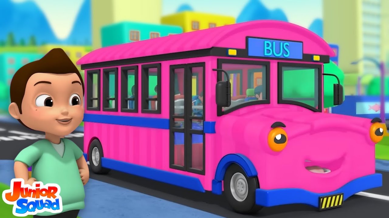 बस क पह ए घ म ग ल ग ल Wheels On The Bus More Hindi Rhymes ह द