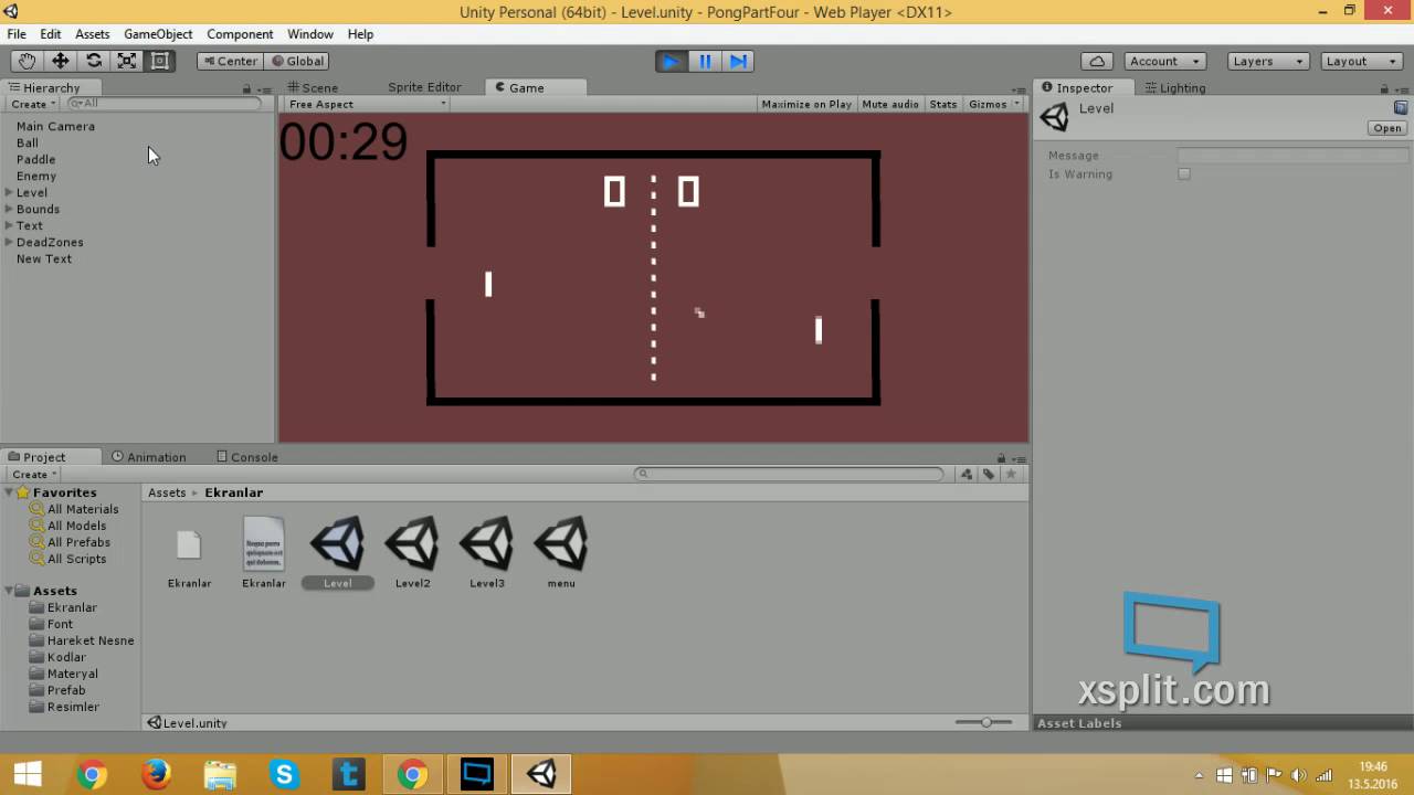 Uni̇ty 3d Pong Game Tutori̇al Youtube