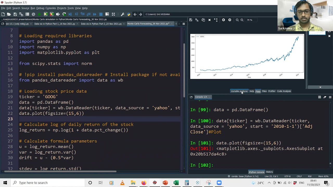 Monte Carlo Simulation Using Python Youtube
