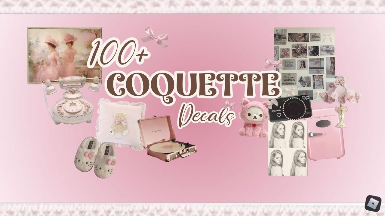 100 Coquette Decals For Bloxburg Roblox Youtube