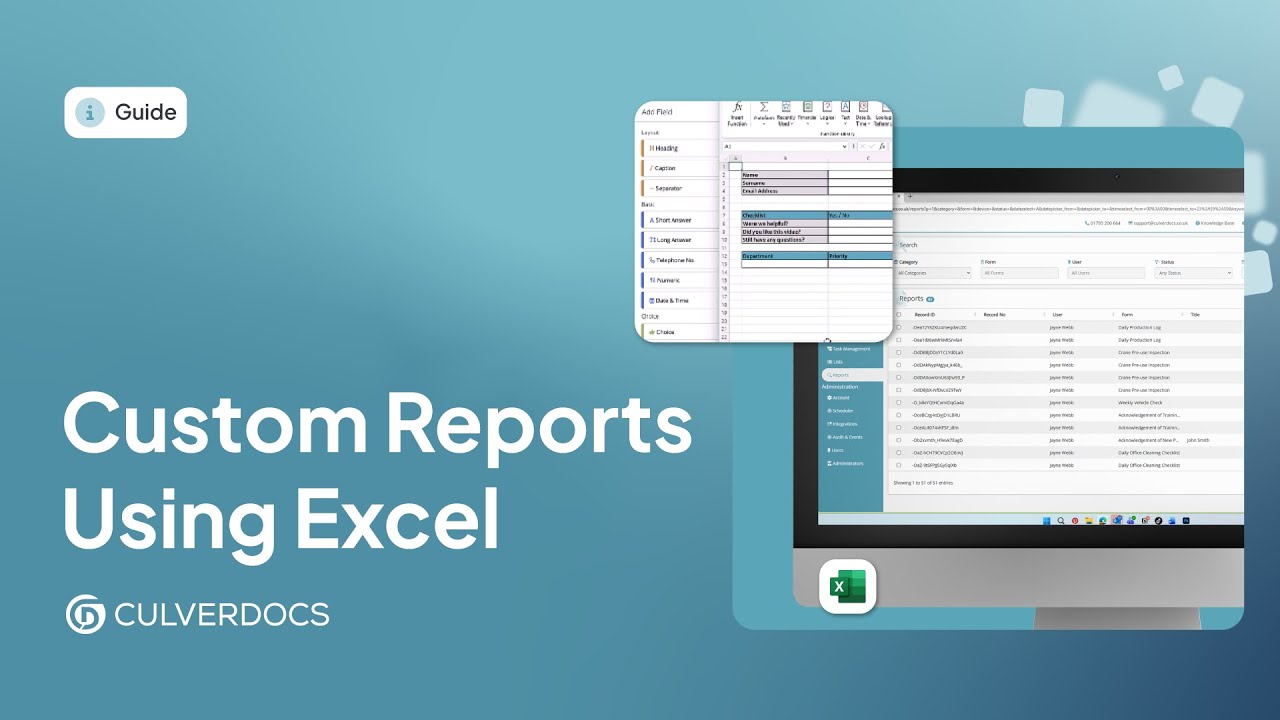 Custom Reports Using Excel Templates Culverdocs Youtube