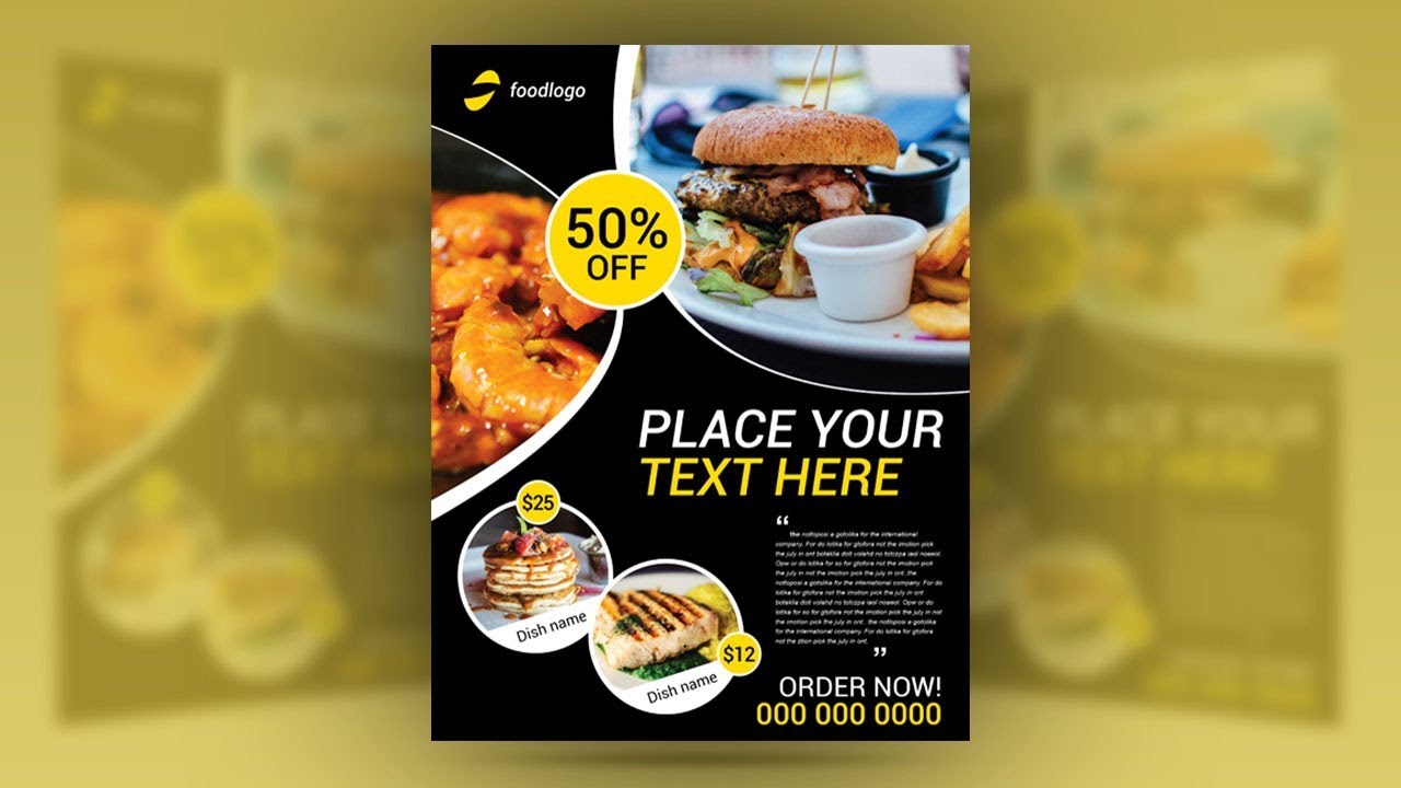 Restaurant Flyer Design In Adobe Illustrator Youtube