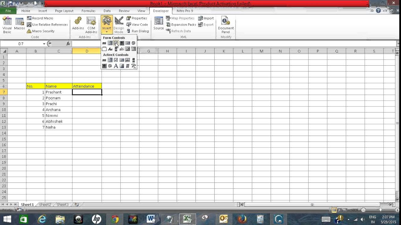 Insert Multiple Checkbox In Excel Printable Forms Free Online